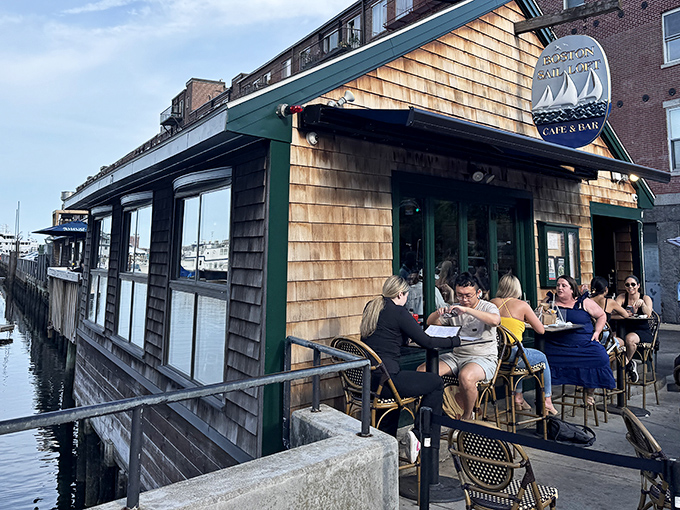 The quintessential New England seafood shack experience&mdash;cedar shingles, harbor views, and happy diners soaking up sunshine on the waterfront deck.