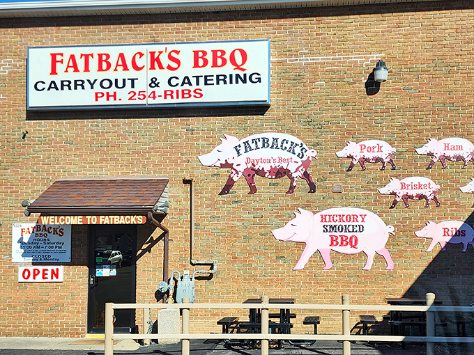 The unassuming brick facade of Fatback's BBQ hides culinary treasures that would make even the most stoic pitmaster weep with joy.