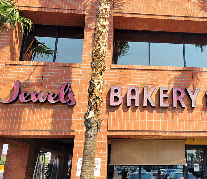 Palm trees and pink signage&mdash;a quintessential Arizona welcome that hints at the sweet and savory treasures waiting inside Jewel's doors.