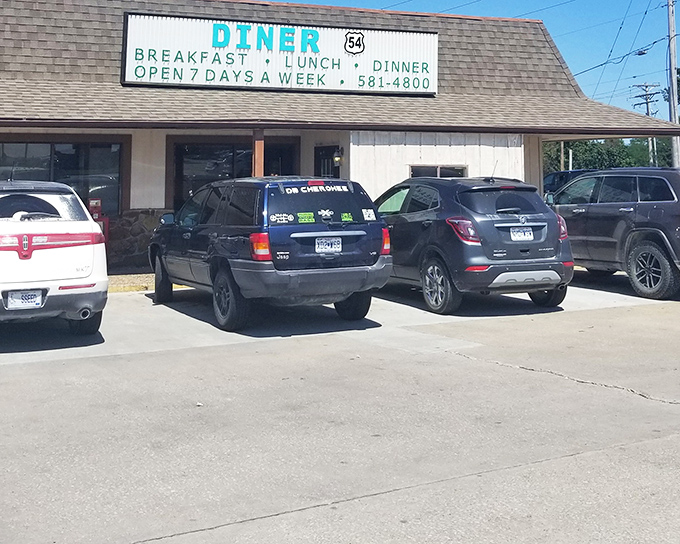 The unassuming exterior of Diner 54 proves once again that culinary treasures often hide behind modest facades. Small-town magic awaits inside!