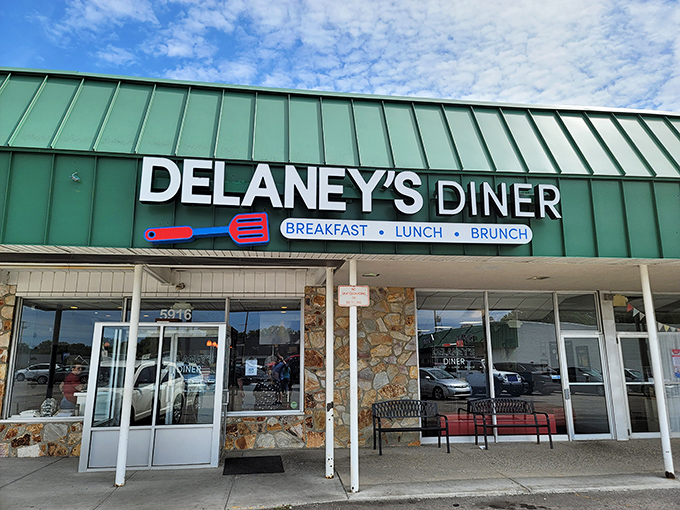Delaney's Diner beckons with its no-nonsense green roof and stone facade&mdash;proof that culinary treasures often hide in plain sight.