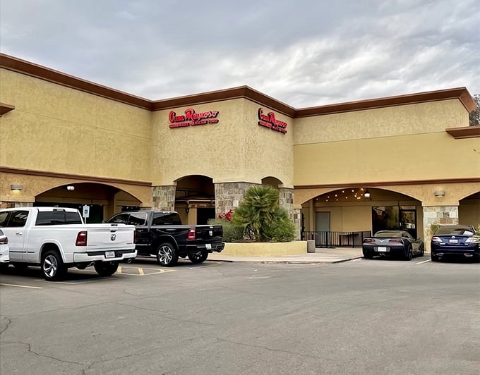 The unassuming exterior of Casa Reynoso proves once again that the best Mexican food often hides behind the most modest facades.