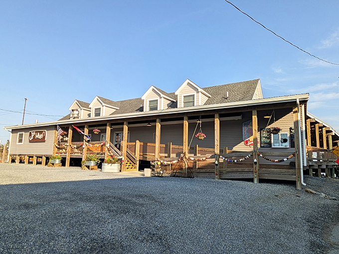 The unassuming exterior of JP's Wharf proves the old adage true: never judge a seafood restaurant by its shingles. This coastal gem awaits with waterfront views and maritime charm.