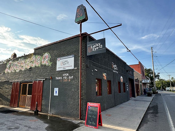 The unassuming dark green exterior of Wardlaw's Lucky Eye Q might fool you, but locals know this modest brick building houses barbecue greatness that would make Texas nervous.