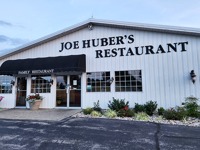 Like a beacon for hungry travelers, Joe Huber's welcoming entrance has been the first step to food happiness for generations of Hoosiers.