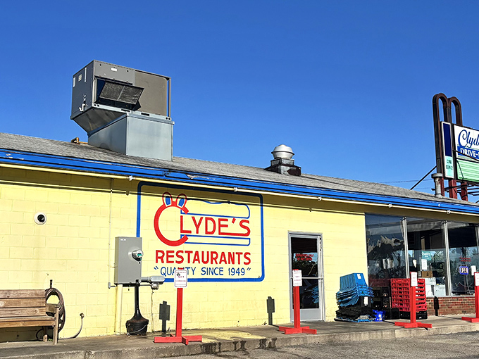 The bright yellow exterior of Clyde's isn't trying to be fancy&mdash;it's too busy being iconic. Quality since 1949 isn't just a slogan, it's a promise kept.