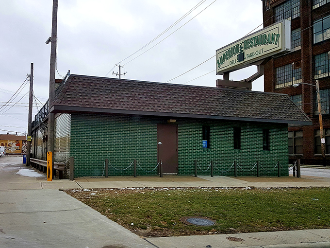 That green brick exterior isn't winning beauty contests, but it's hiding Cleveland's corned beef treasure like Fort Knox.