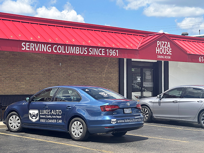 The iconic red roof of Pizza House has been a Columbus landmark since 1961. Some relationships don't last that long!