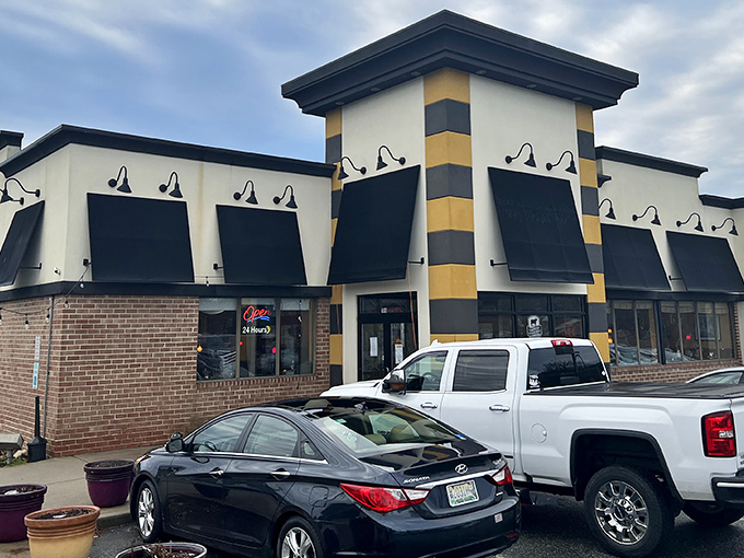 Morning pilgrims flock to this unassuming temple of breakfast, where cars in the parking lot tell the story of a place worth finding your way to.