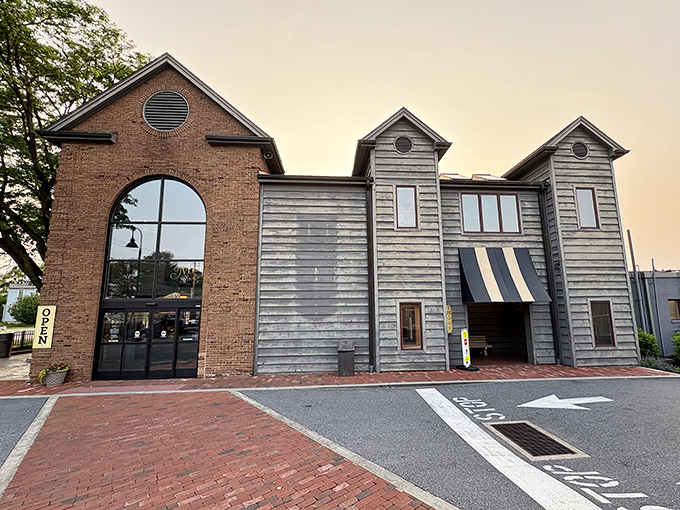 The iconic brick and wood exterior of Miller's Smorgasbord welcomes hungry pilgrims with architectural charm that says, "Loosen your belt, friend&mdash;culinary paradise awaits inside."