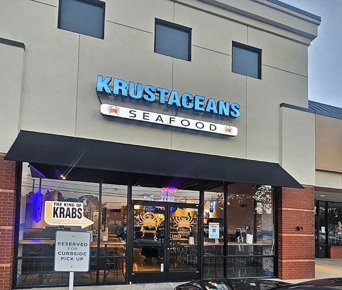 The unassuming exterior of Krustaceans Seafood hides a treasure trove of oceanic delights waiting inside.