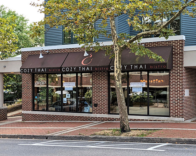 The unassuming brick facade of Cozy Thai Bistro beckons like a culinary siren song amid State College's tree-lined streets. Thai food paradise awaits!