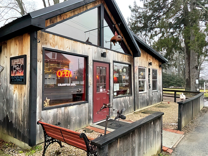 Like finding a BBQ oasis in the Connecticut wilderness, this unassuming shack with its glowing "OPEN" sign is a beacon for smoked meat pilgrims.