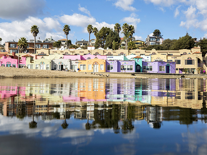 Capitola's Venetian buildings create a rainbow of pastels that dance on the water's surface like a Mediterranean daydream come to life.