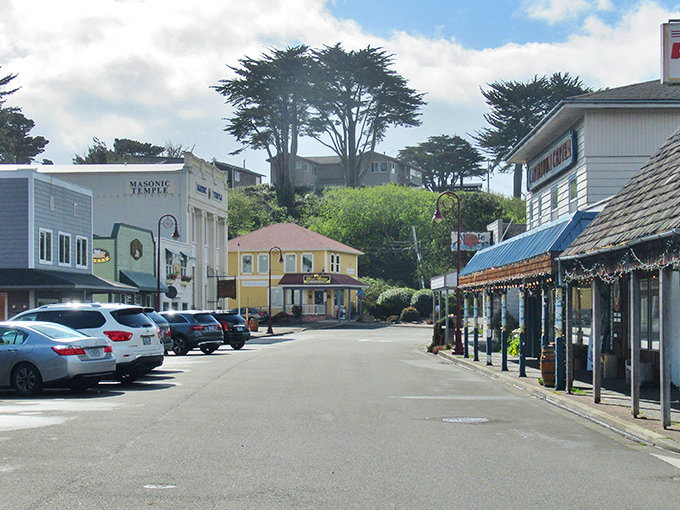 Bandon's main street feels like stepping into a postcard where time slows down and the towering evergreens stand guard over charming storefronts.