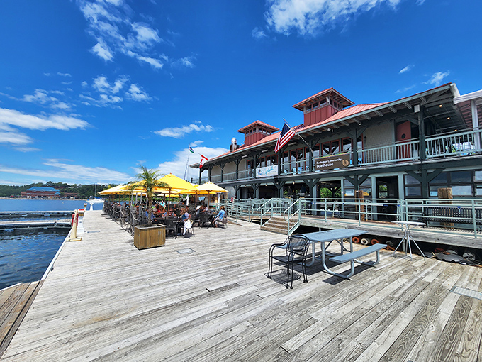The waterfront deck at Splash isn't just dining—it's Vermont's answer to the Riviera, minus the pretension and plus the maple syrup.