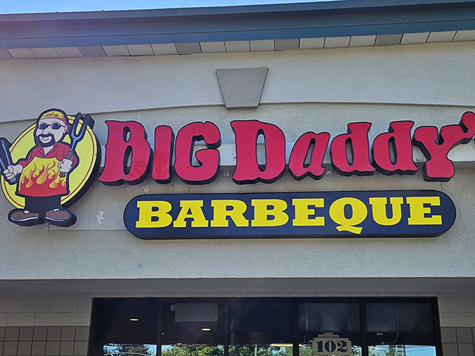 That cartoon character on the sign isn't just cute – he's making a solemn promise that your taste buds are about to experience a serious upgrade.