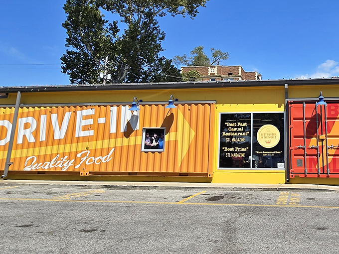 Like a sunshine-yellow beacon of deliciousness, Hi-Pointe's shipping container exterior promises culinary adventures that are anything but ordinary.