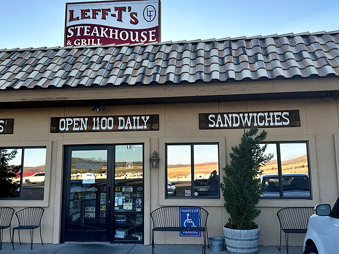 The unassuming exterior of Leff-T's hides a culinary treasure within. Like finding a diamond in the rough, this Dewey landmark promises authentic western dining.