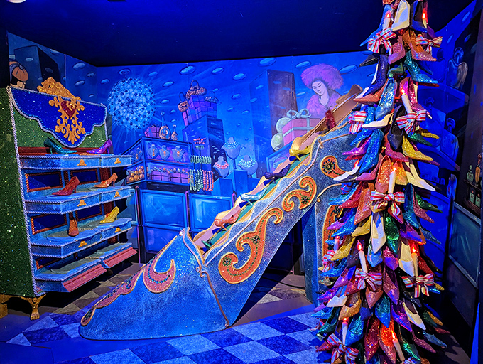 This kaleidoscopic dreamscape of holiday whimsy looks like what would happen if Dr. Seuss and Salvador Dal&iacute; collaborated on Christmas decorations after sharing a plate of sugar cookies.