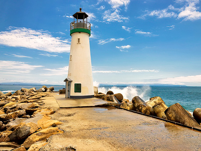 When a lighthouse looks this good, you half expect it to have its own skincare routine and lighting crew.