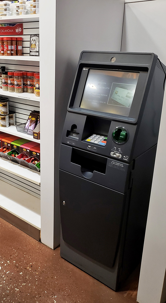 Need a pit stop for your wallet? This trusty ATM is like a financial gas pump&mdash;quick, reliable, and always ready.