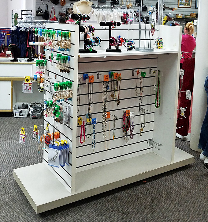 The jewelry display offers instant glamour for pocket change&mdash;proving that diamonds aren't the only things that sparkle.