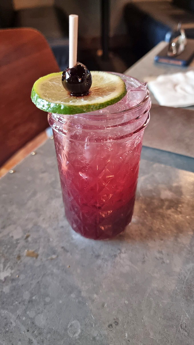 That vibrant cherry limeade isn't just for the kids&mdash;the adult version packs a punch that perfectly cuts through rich barbecue flavors.