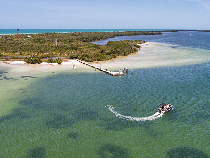 The view that launches a thousand Instagram posts. Anclote Key's pristine shoreline and dock system welcome boaters to paradise.