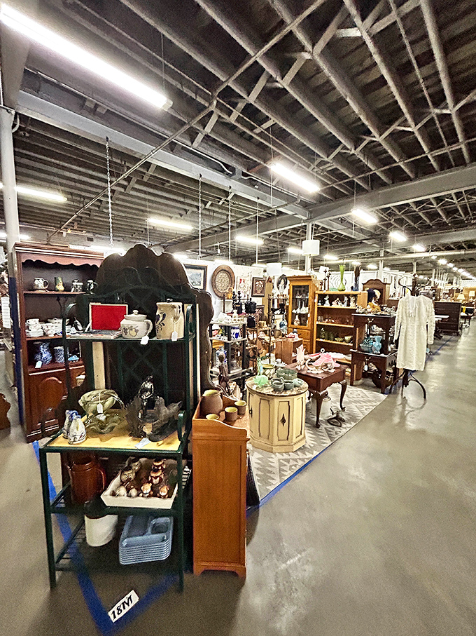 Wooden treasures lined up like soldiers, each chair telling a different story of family dinners and holiday gatherings past.
