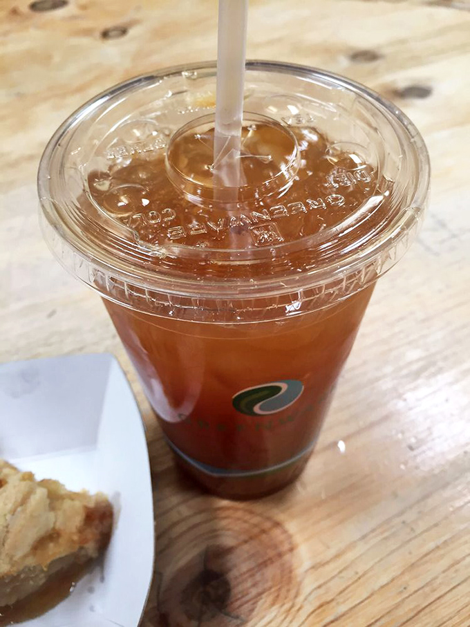 A tall glass of apple cider &ndash; nature's perfect palate cleanser between bites of pie, or as I call it, "fruit juice justification."