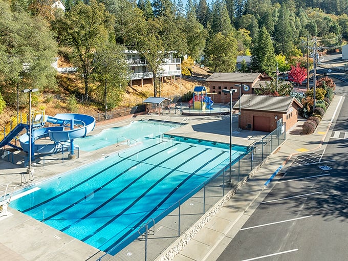 Placerville's public pool complex offers lap lanes and water slides &ndash; proving you're never too old for a little splashy fun in the California sunshine.
