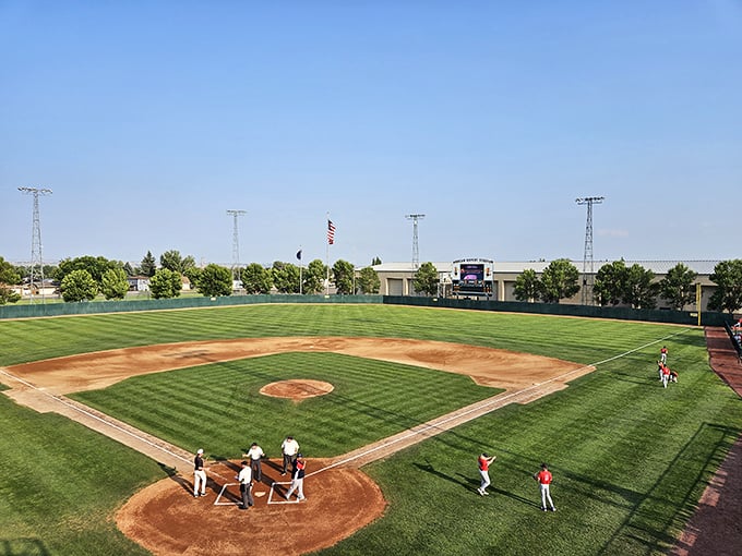 Ardean Aafedt Stadium's perfectly manicured diamond proves that America's pastime thrives in North Dakota, where summer evenings are made for baseball.