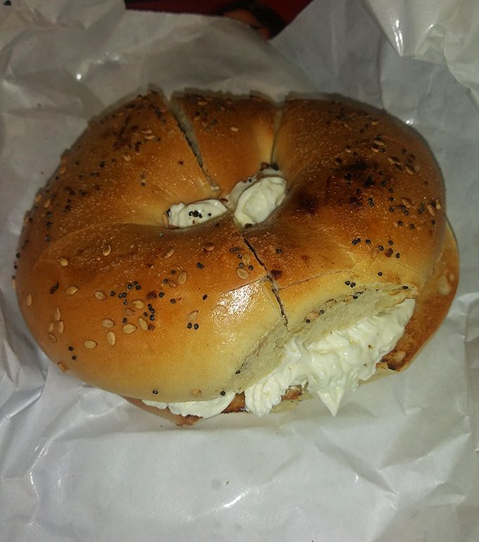 A bagel with cream cheese so perfectly executed, it could make a New Yorker temporarily forget where they're from.