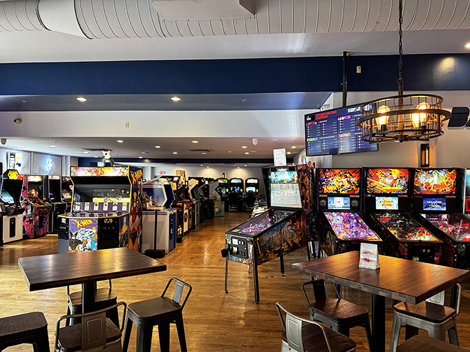 Entertainment venues combining nostalgia with modern fun, because pinball machines and good company never actually went out of style.