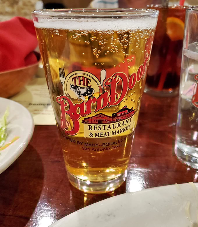 That cold beer in a branded Barn Door glass tastes even better knowing a serious steak is headed your way.