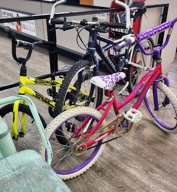 Bikes in every color of the rainbow &ndash; childhood dreams on wheels, waiting for their second act in the Florida sunshine.
