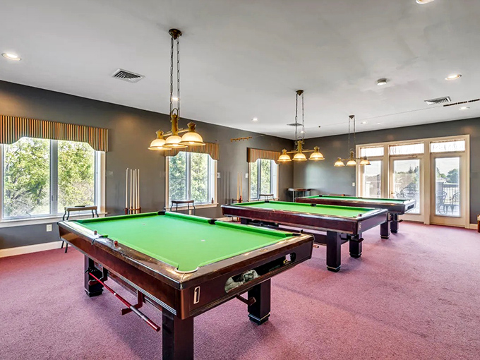 Pool tables bathed in natural light &ndash; because retirement means playing games when you want, not just when the basement is free.