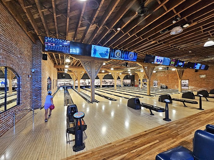 Brickyard Lanes combines vintage charm with modern amenities &ndash; where the sound of striking pins echoes through exposed beams and brick walls.