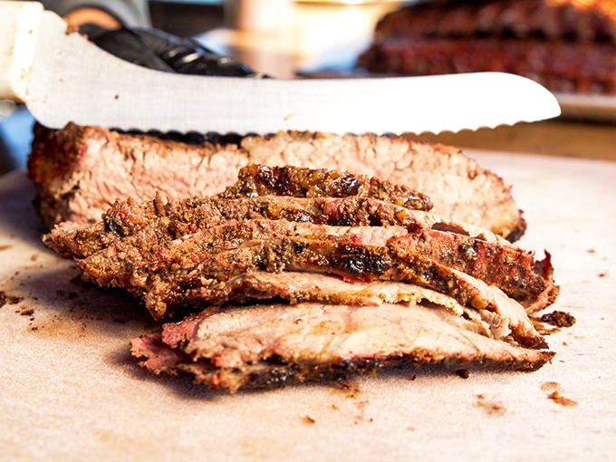 Brisket with that signature smoke ring and bark that dreams are made of &ndash; Texas would be proud indeed.