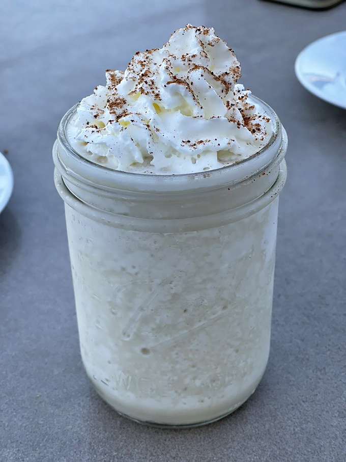 Buffalo milk cocktail topped with whipped cream and cinnamon&mdash;Catalina's signature drink that makes ferry seasickness a distant memory.