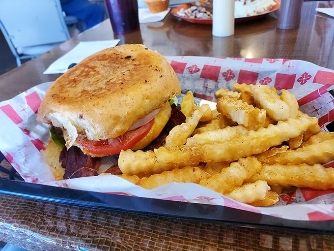 A sandwich that doesn't need to show off&mdash;just honest ingredients between perfectly toasted bread, with fries crisp enough to make a potato proud.