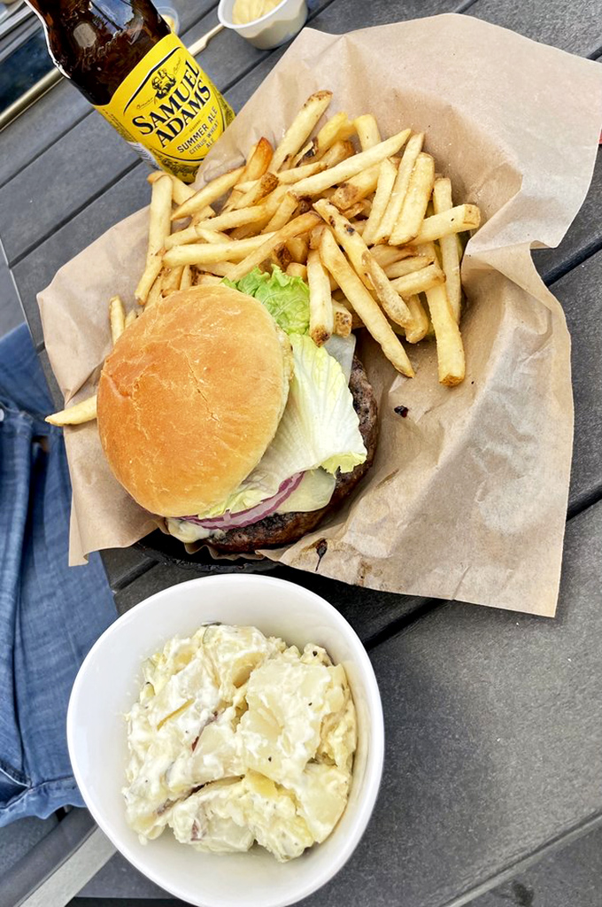 Even the burger gets the royal treatment here. That potato salad isn't a side dish &ndash; it's a co-star deserving its own billing.