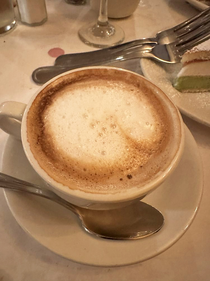 That cappuccino isn't just coffee &ndash; it's liquid velvet with a perfect foam hat, waiting to escort your tiramisu down the red carpet of your palate.