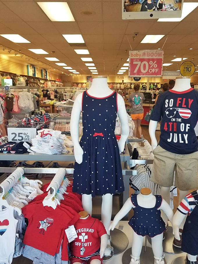 Tiny patriotic outfits await future fashionistas – because it's never too early to develop a sense of style and savings.