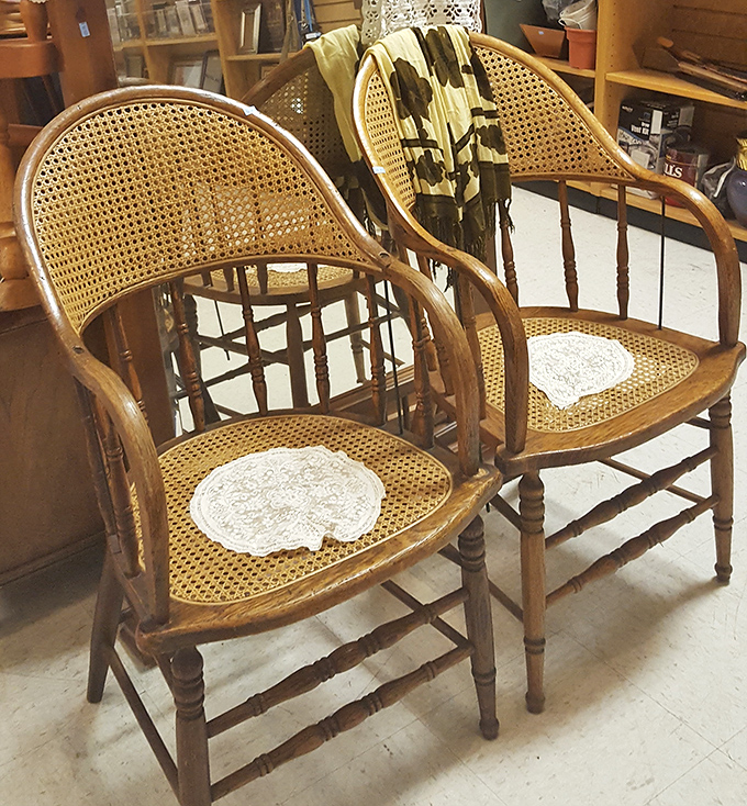 These cane-backed beauties have witnessed decades of dinner conversations and are ready for their next chapter of family gatherings.