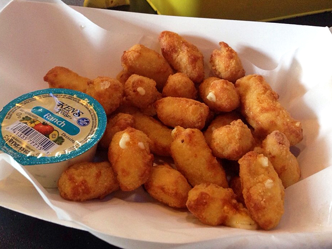 Cheese curds that squeak with delight when you bite them. The perfect appetizer for when you need a break from seafood... if that's even possible.
