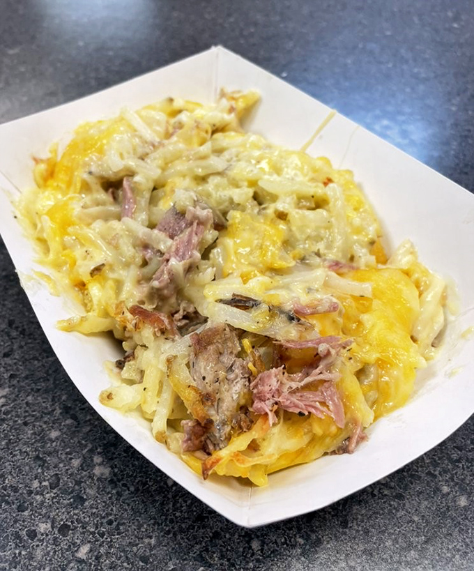 Mac and cheese with pulled pork mixed in&mdash;because sometimes two comfort foods need to get together and create something even more magnificent.