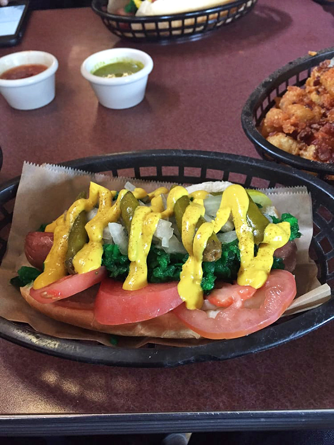 A Chicago-style dog that even Clevelanders can love. This colorful creation proves that interstate food diplomacy is possible.