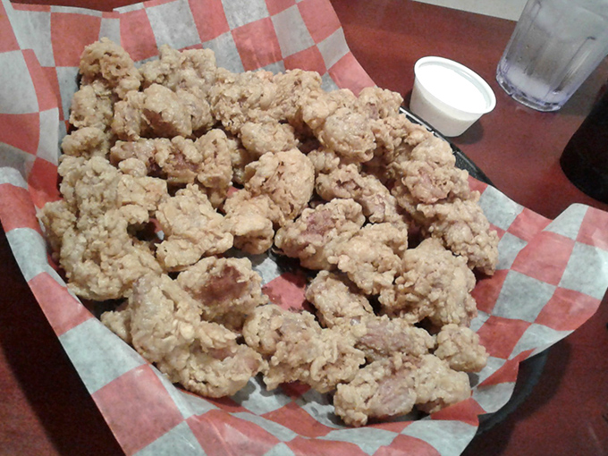 Chicken gizzards &ndash; that Midwestern delicacy that divides families and creates lifelong loyalties &ndash; fried to crispy, tender perfection on classic checkered paper.